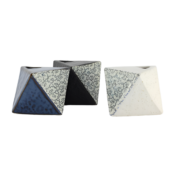 Blue cloud Triangle Vase – The Pottery Boutique